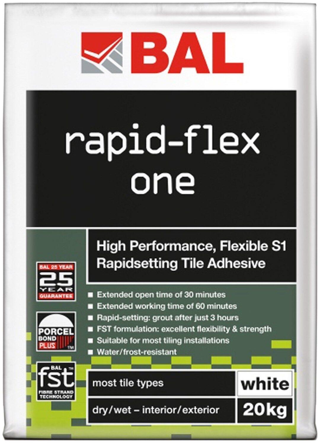 BAL Rapid-Flex One Tile Adhesive White 20kg - Element Shop