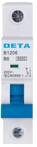 Deta B1206 MCB 6A 6kA Type B Curve - Element Shop