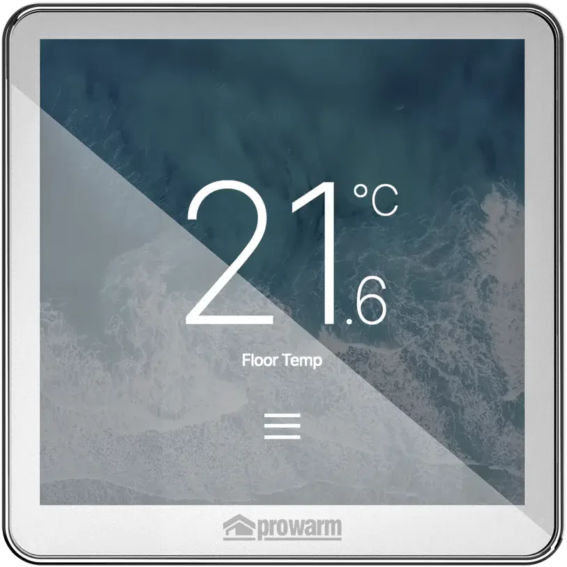 ProWarm Touch IQ ST Series - White Touchscreen Thermostat w/ Chrome ...