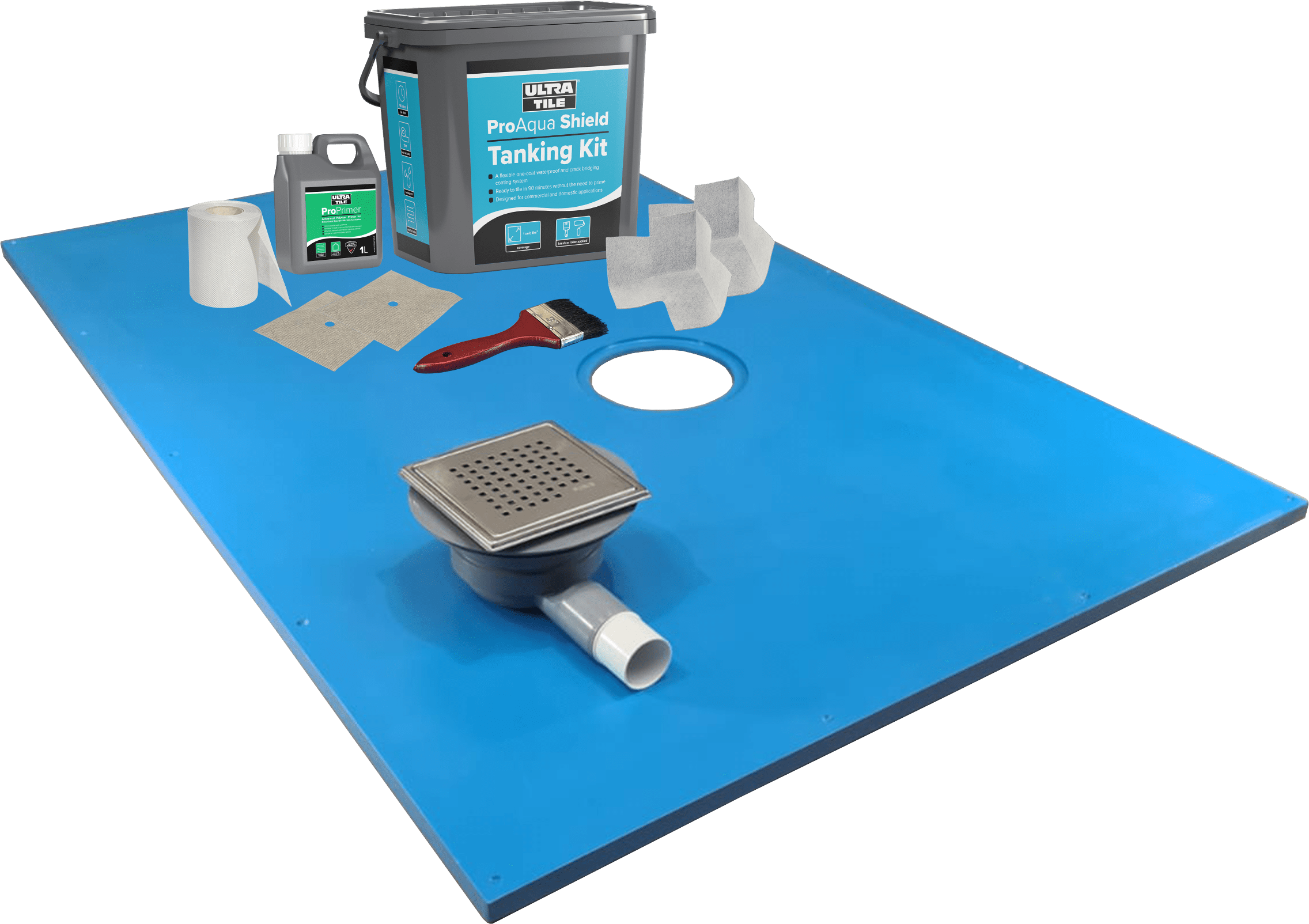 UltraTile ProDeck Square Shower Tray 1000 x 1000 x 22mm - Element Shop