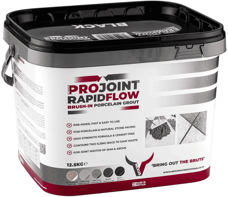 ProJoint RapidFlow Brush-In Porcelain Paving Grout 12.5kg (Black ...