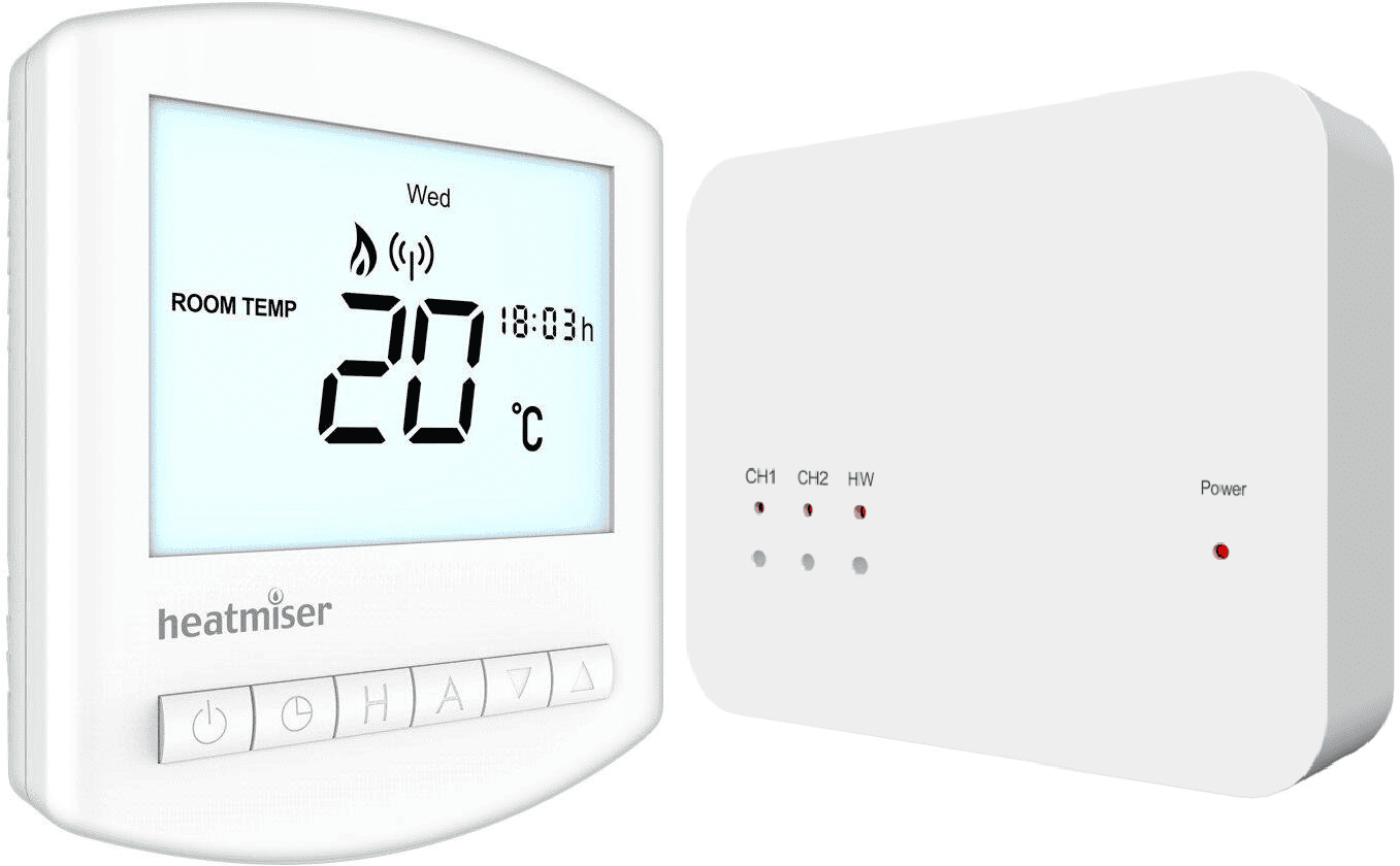 Heatmiser Slimline RF Kit - Wireless Programmable Thermostat & Receiver ...